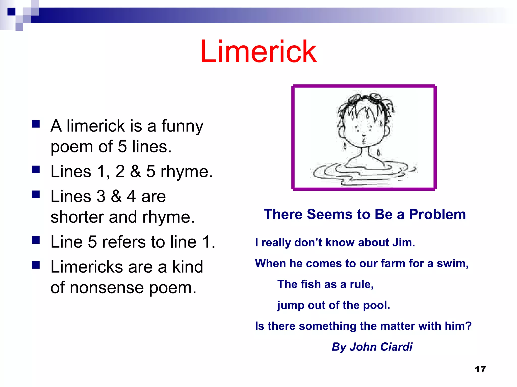 Poetry types of poems | PPT