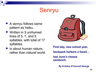 Poetry types of poems | PPT