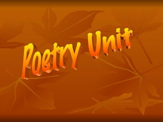Poetry Unit | PPT
