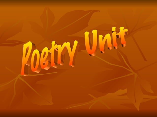 Poetry Unit | PPT