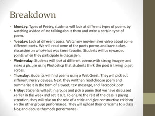 Poetry unit plan | PPT