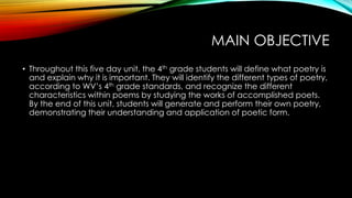 Poetry Unit Plan | PPT