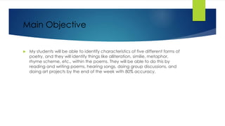 Poetry unit plan | PPT
