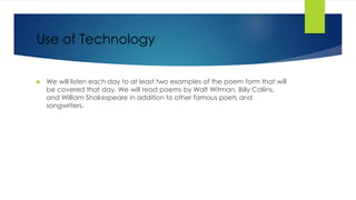 Poetry unit plan | PPT