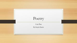 Poetry Unit Plan PowerPoint | PPT