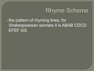 Sonnet Vocabulary | PPT