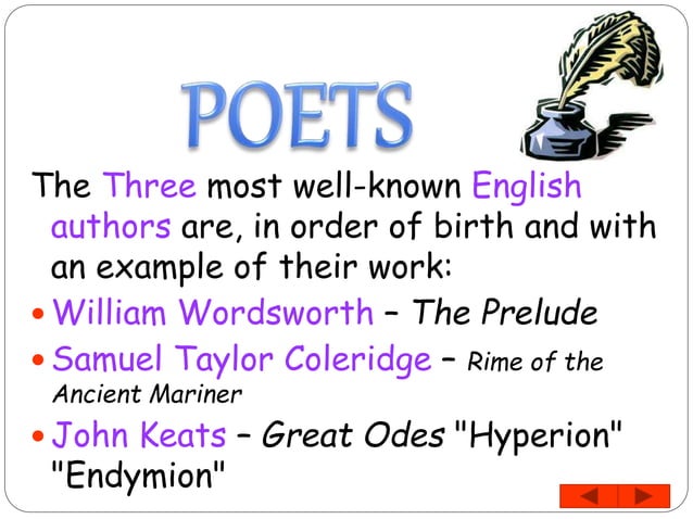 Poets in English literature | PPTX