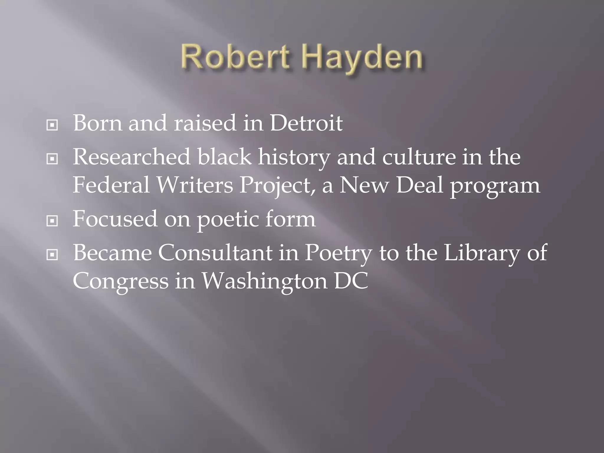 Poets of the Harlem Renaissance | PPTX
