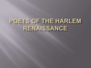 Poets of the Harlem Renaissance | PPTX