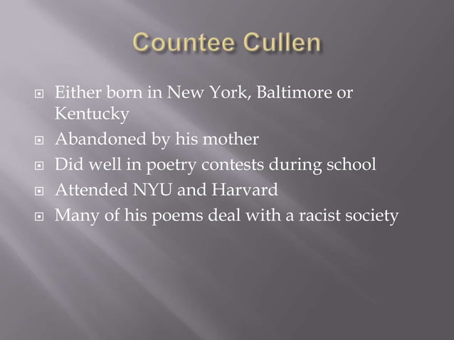 Poets of the Harlem Renaissance | PPT