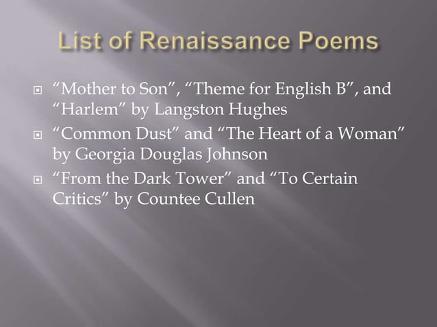 Poets of the Harlem Renaissance | PPT