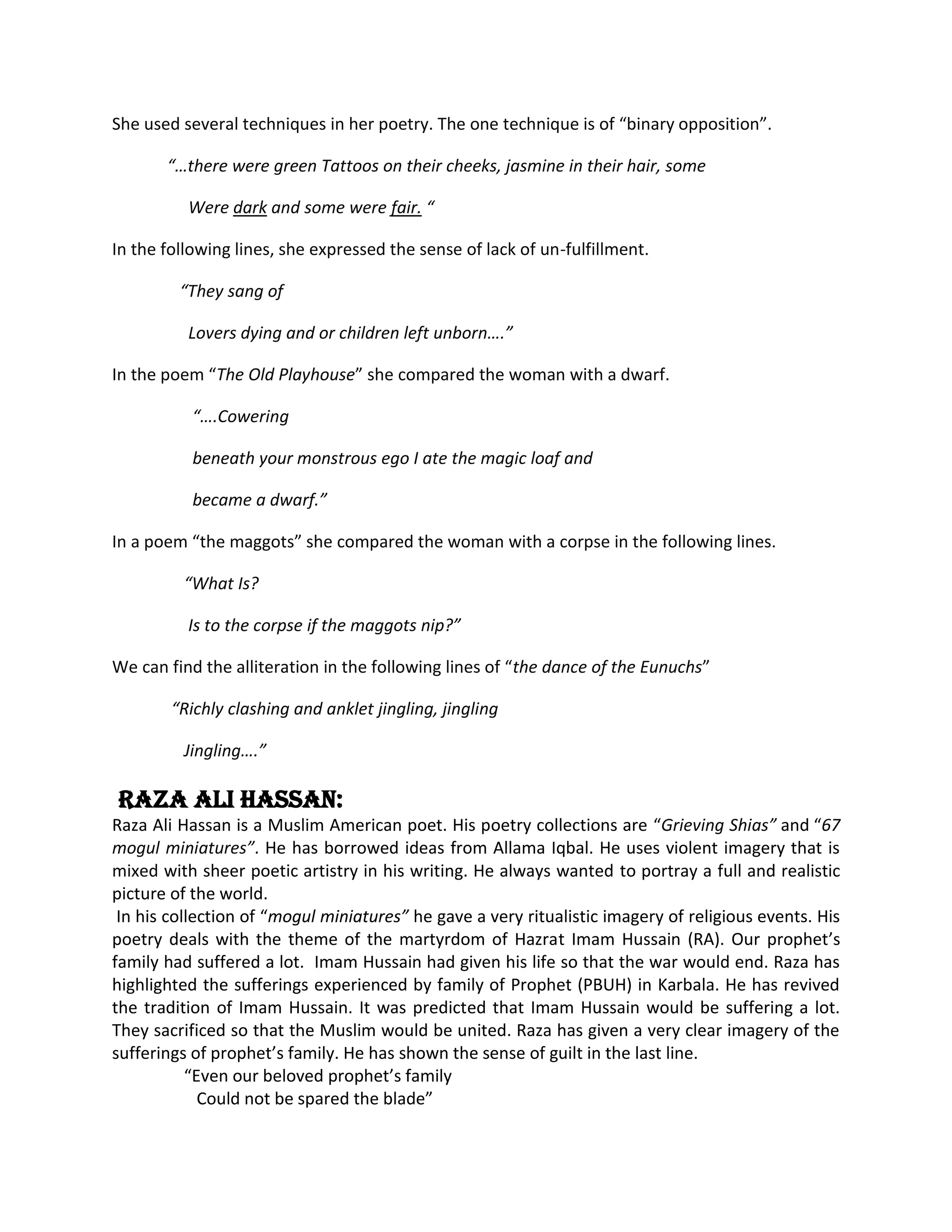 Poets of south asia | DOCX