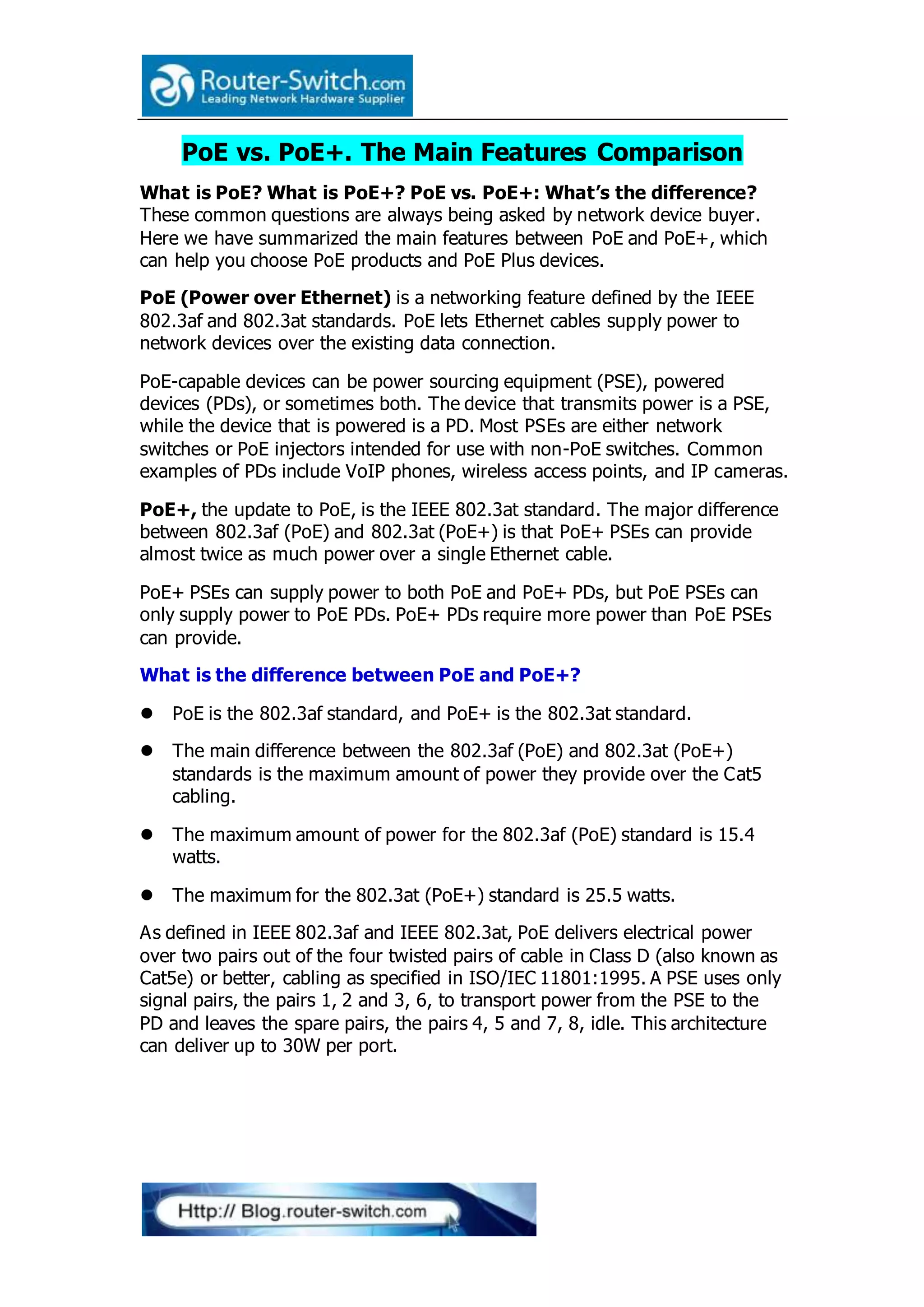 Po e vs. poe+. the main features comparison | DOCX