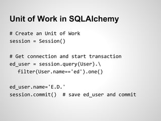 PofEAA and SQLAlchemy | PPT