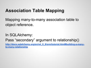 PofEAA and SQLAlchemy | PPT