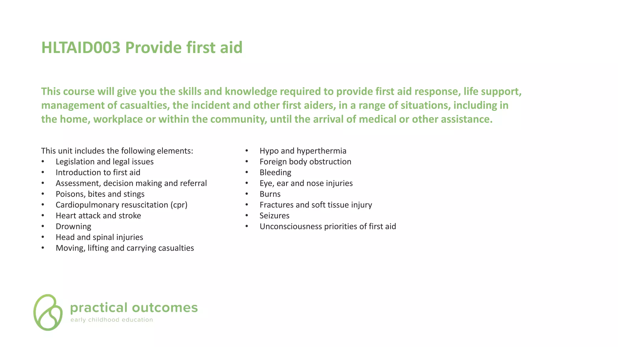 Study First Aid Courses | PDF