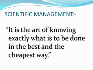 Scientific Management Definition