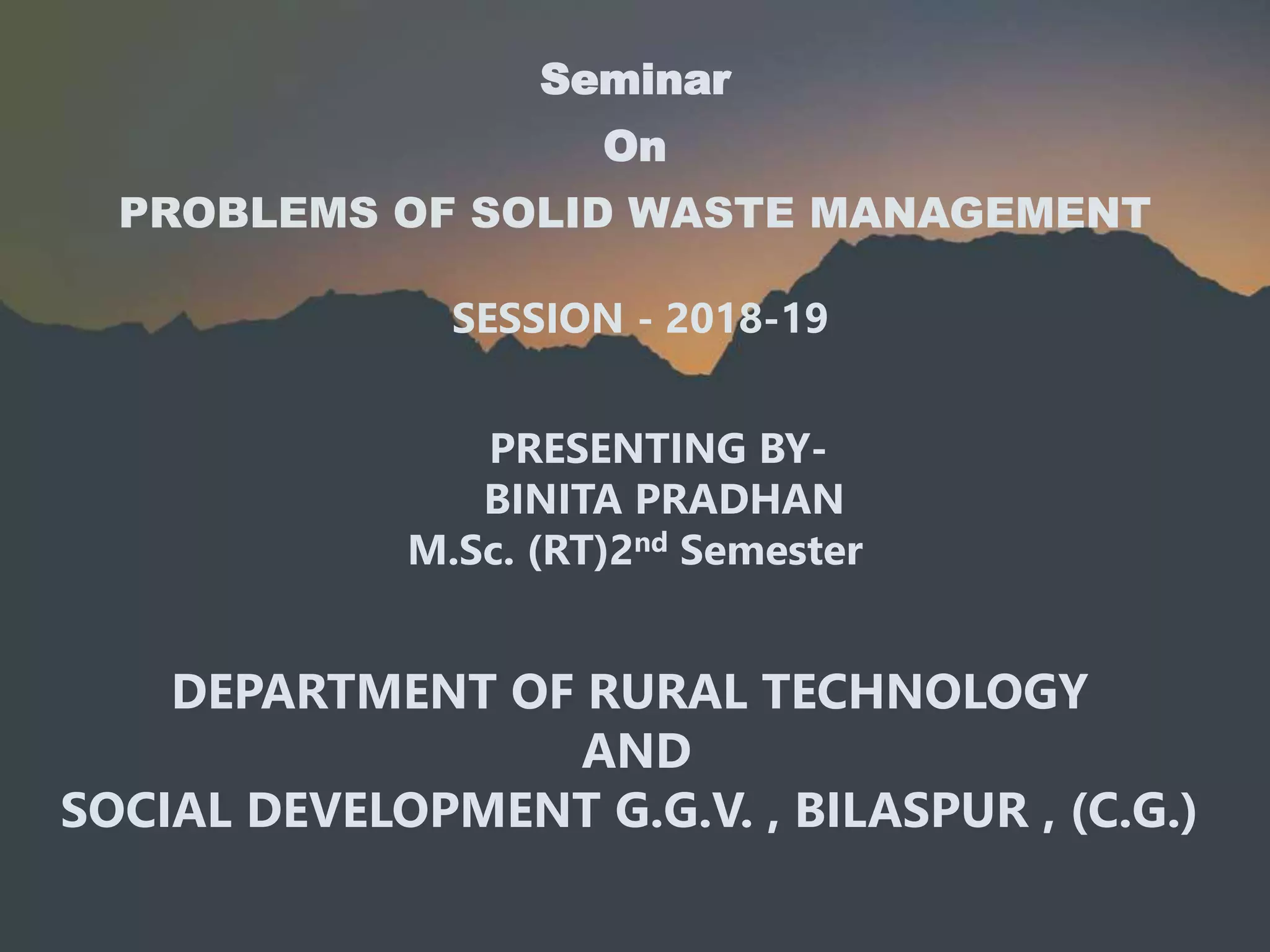problems of solid waste management | PPTX