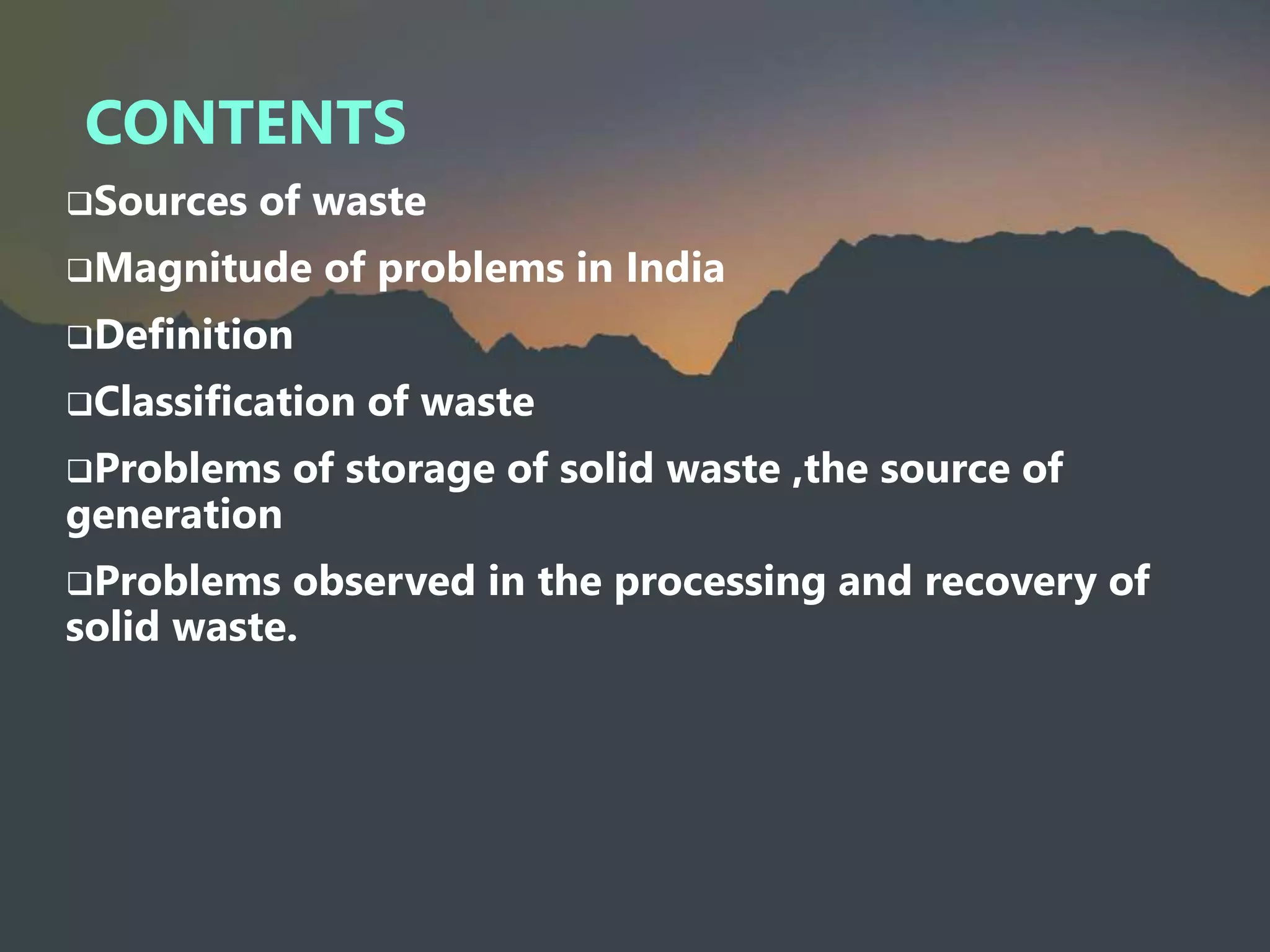 problems of solid waste management | PPTX