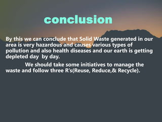 problems of solid waste management | PPTX