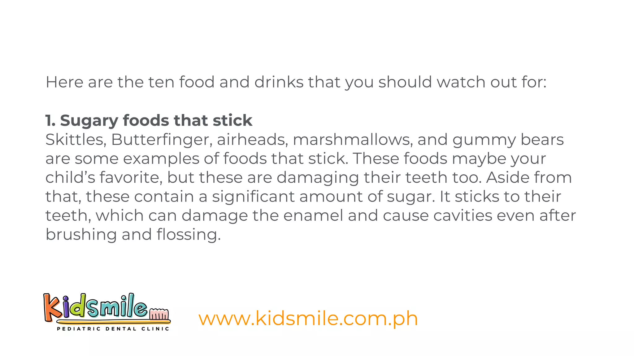 10 Bad Foods For Your Child’s Teeth | PDF