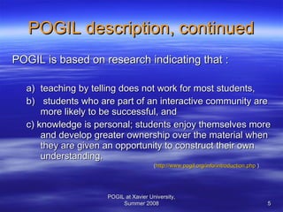 Pogil At Xavier University | PPT