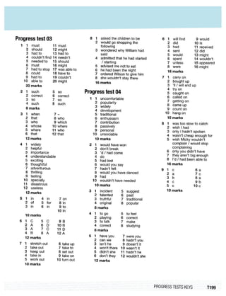 Progress tests answer key | PDF
