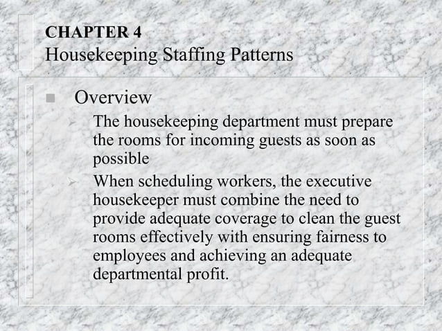 housekeeping staffing patterns | PPT