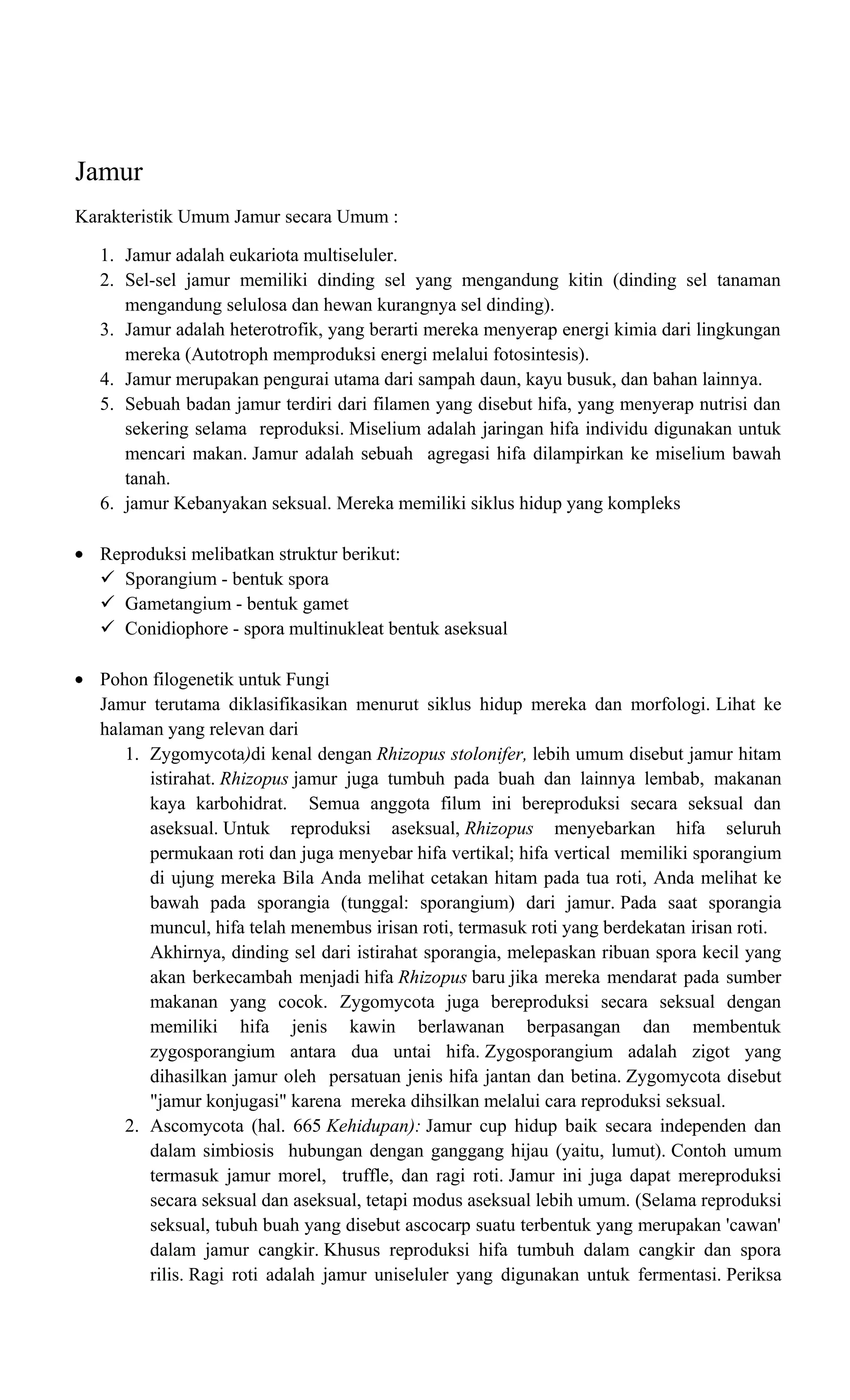 Pohon Filogeni Fungi | DOCX