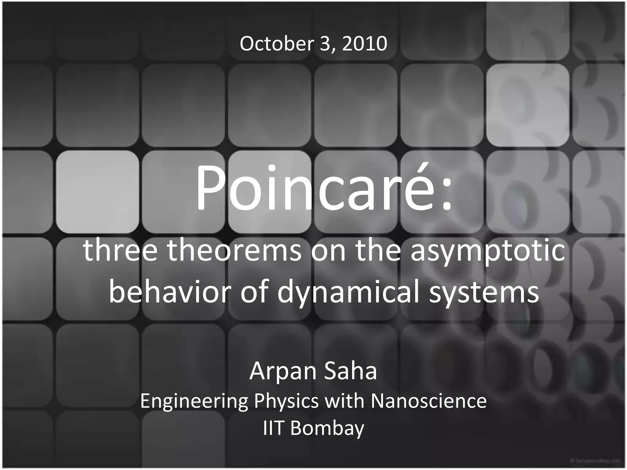 Three Theorems of Poincare | PPTX