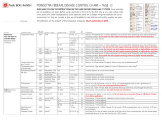Poinsettia Federal Disease Control Chart 1 | PDF