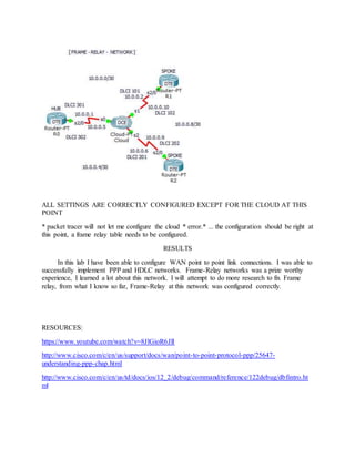 Packet Tracer: WAN, point to point links. | PDF