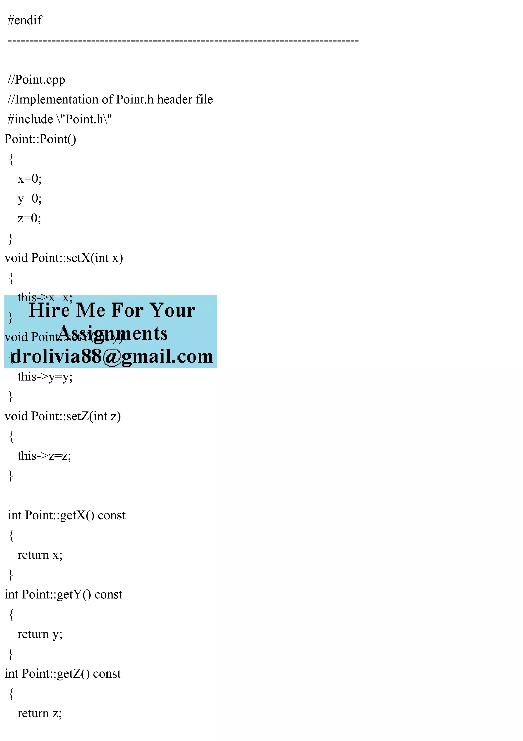 Point.h header file #ifndef POINT_H #define POINT_H Po.pdf