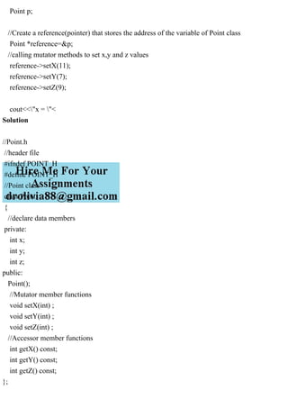 Point.h header file #ifndef POINT_H #define POINT_H Po.pdf