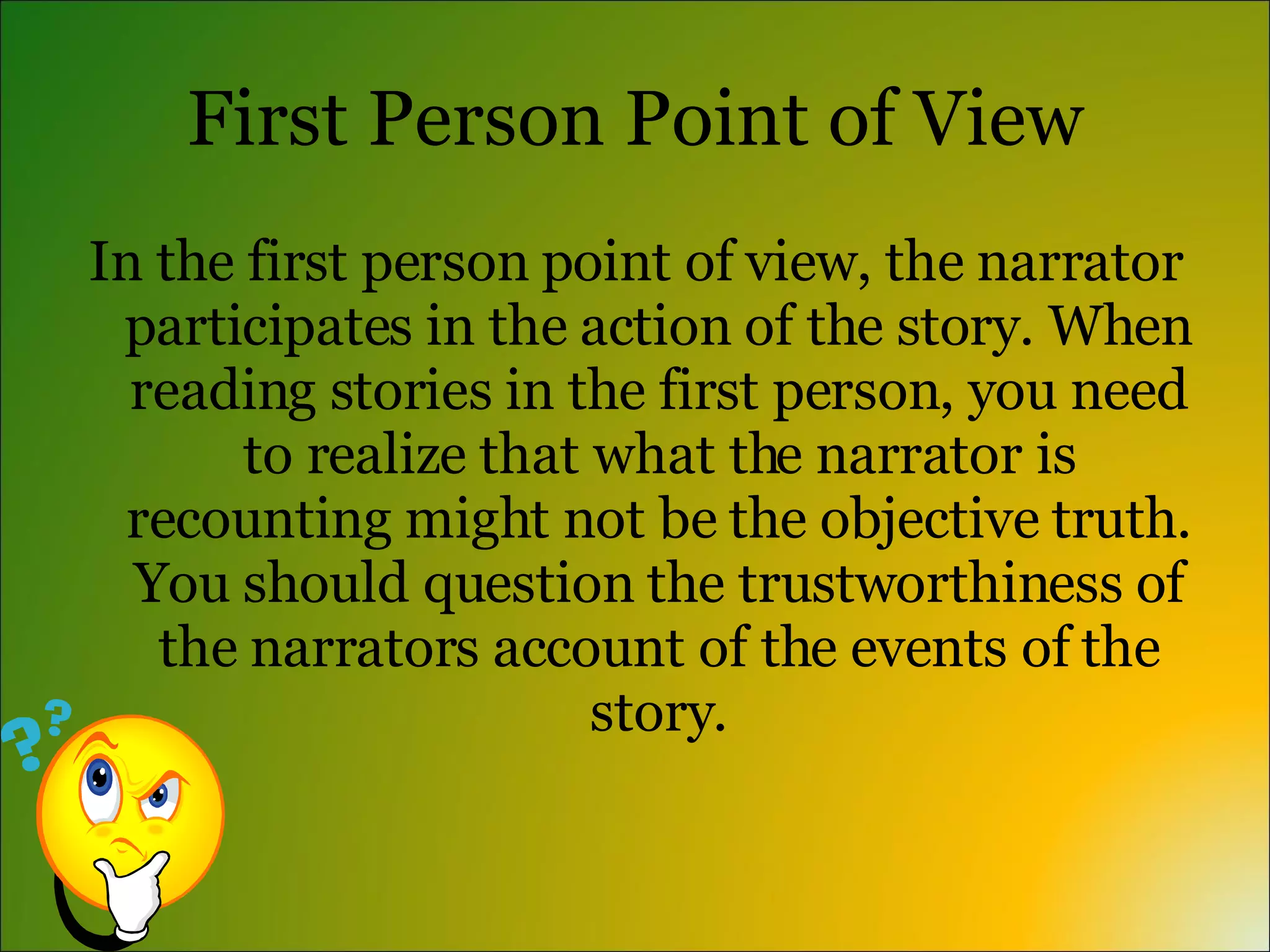 Point Of View In A Short Story Powerpoint | PPT