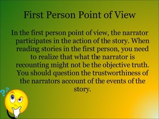 Point Of View In A Short Story Powerpoint | PPT