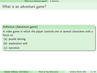 Point & Tap Adventures - The Quest For A UI | PDF