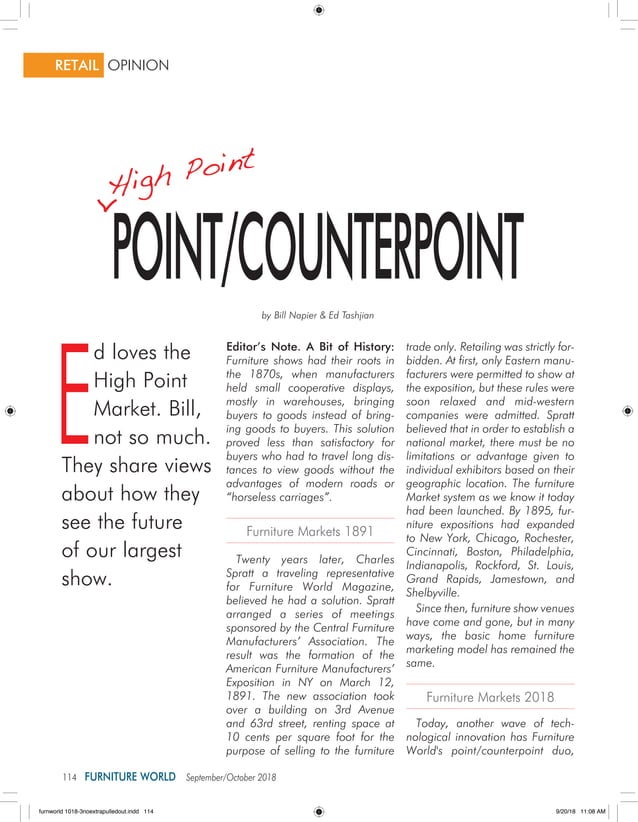 What is the future of furniture markets" Point/Counter Point Furniture ...