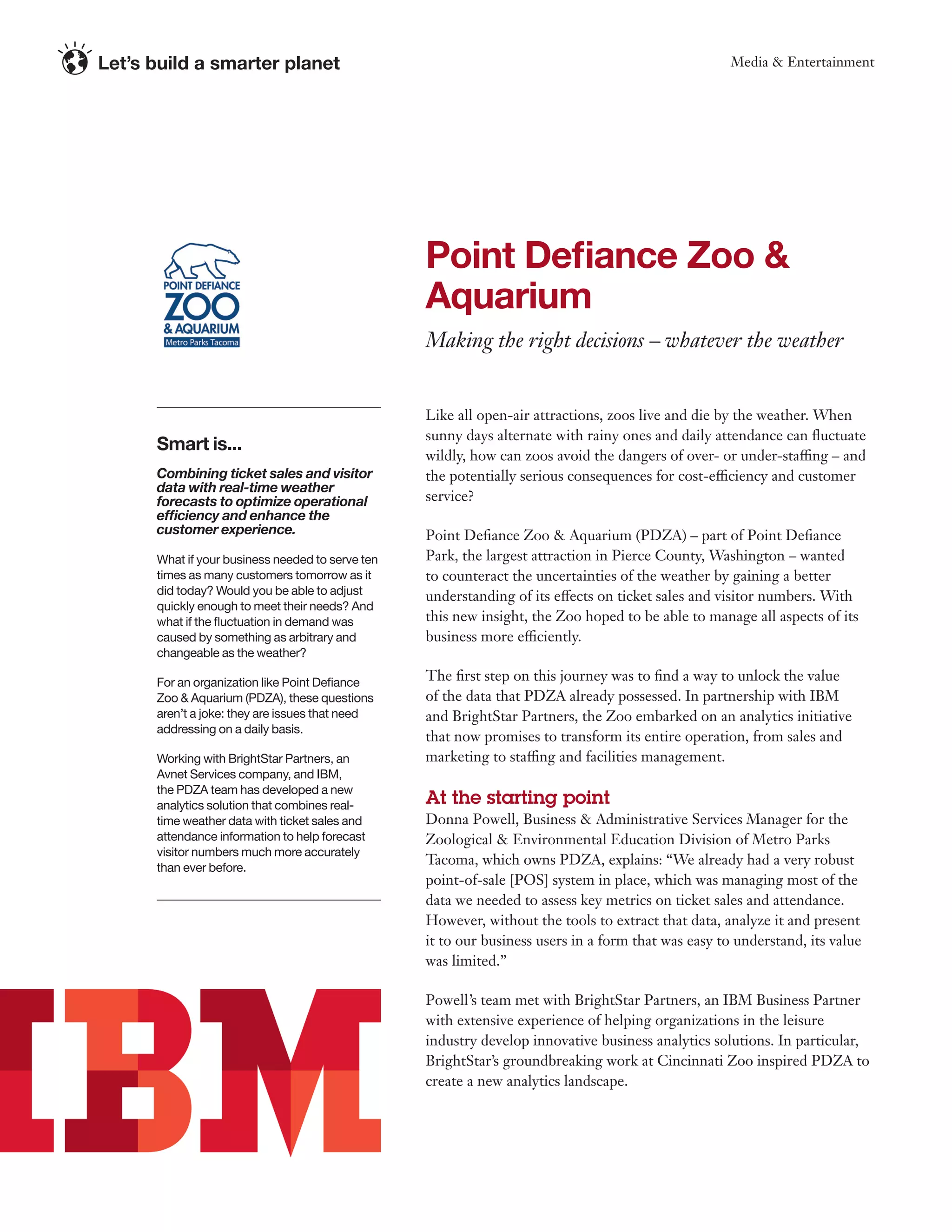 Point Defiance Zoo & Aquarium optimizes operational efficiency and ...