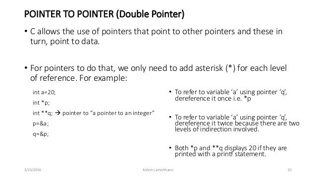 Unit 8. Pointers