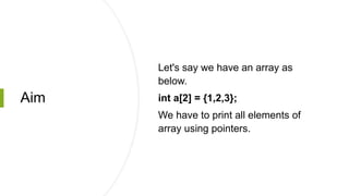 POINTERS IN C - BTECH BCA CS AND IT PRESENTATIONS | PPT