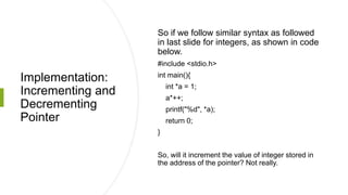 POINTERS IN C - BTECH BCA CS AND IT PRESENTATIONS | PPT