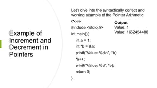 POINTERS IN C - BTECH BCA CS AND IT PRESENTATIONS | PPT