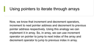 POINTERS IN C - BTECH BCA CS AND IT PRESENTATIONS | PPT