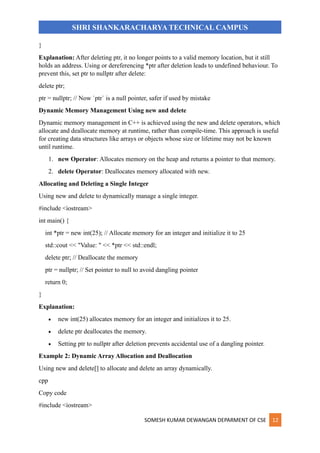Pointer in C++_Somesh_Kumar_Dewangan_SSTC | PDF