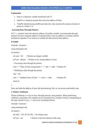 Pointer in C++_Somesh_Kumar_Dewangan_SSTC | PDF