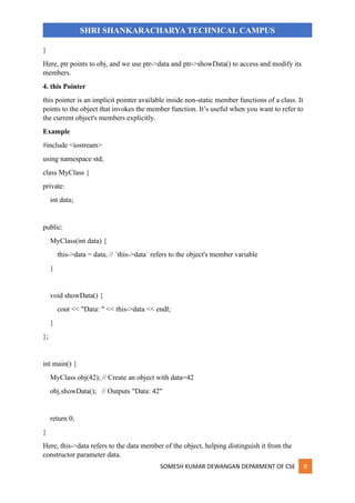 Pointer in C++_Somesh_Kumar_Dewangan_SSTC | PDF