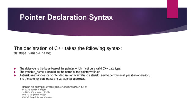 C++ Pointers , Basic to advanced Concept | PPT