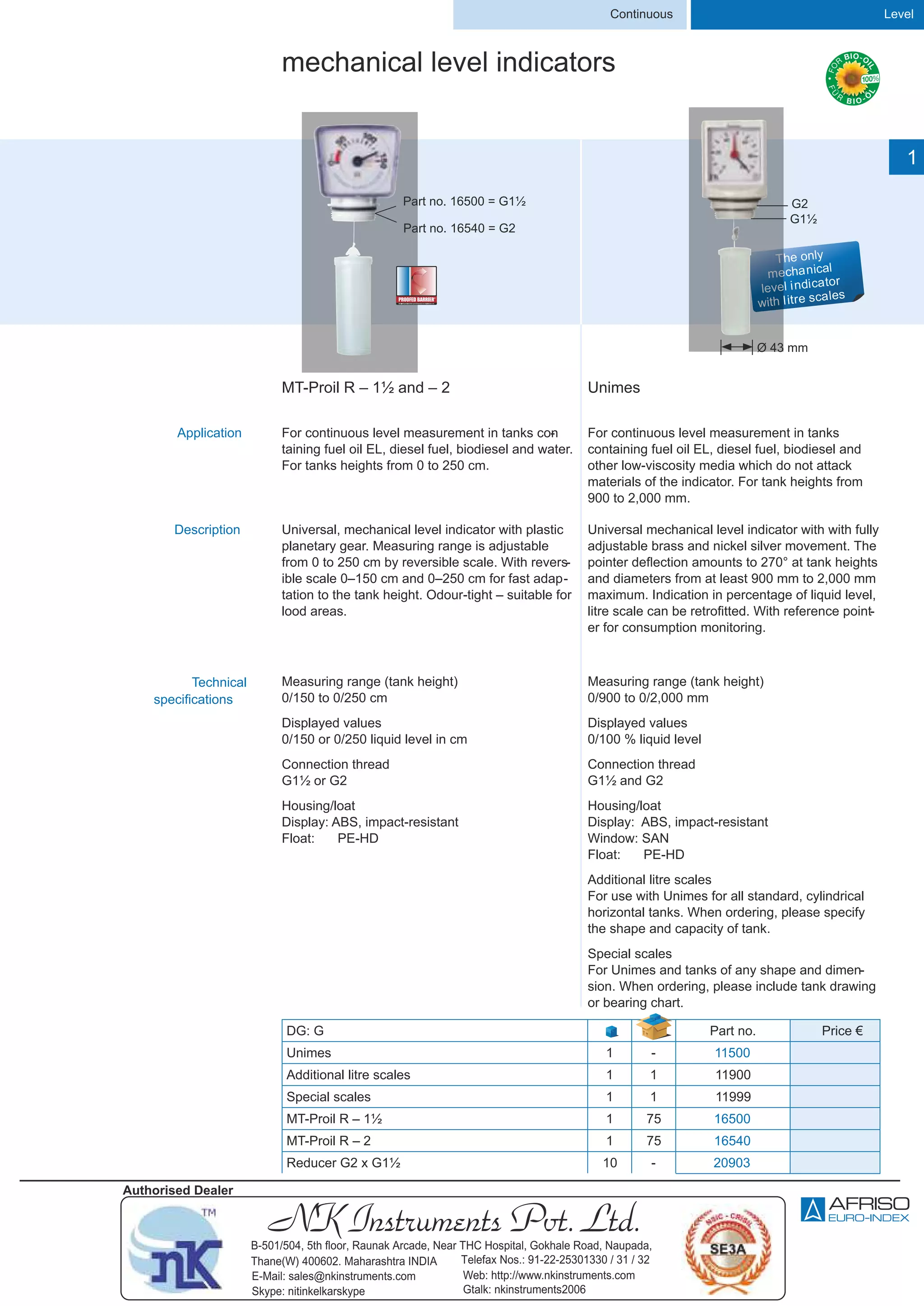Pointer type Mechanical Level Gauge | PDF