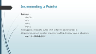 Pointer arithmetic in c | PPTX | Programming Languages | Computing